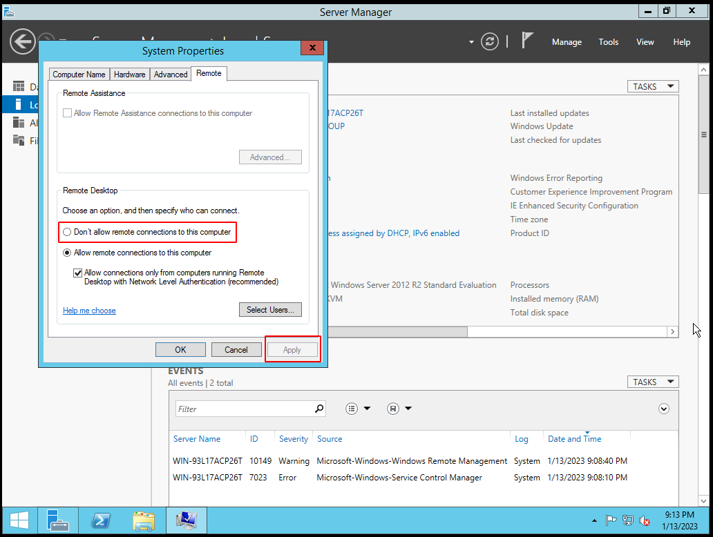 CrownCloud Wiki - How To Fix Windows RDP An Internal Error Issue