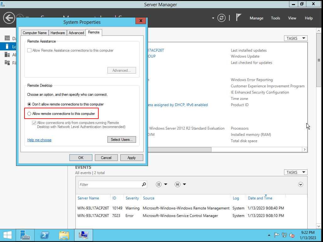 CrownCloud Wiki - How To Fix Windows RDP An Internal Error Issue