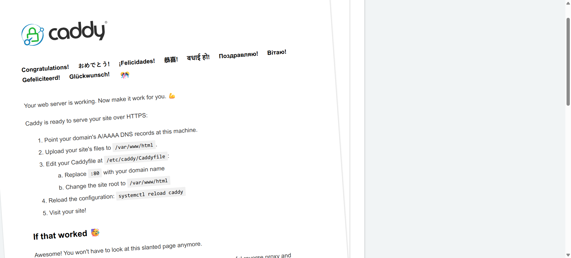 CrownCloud Wiki - How To Install Caddy Web Server On Debian 13