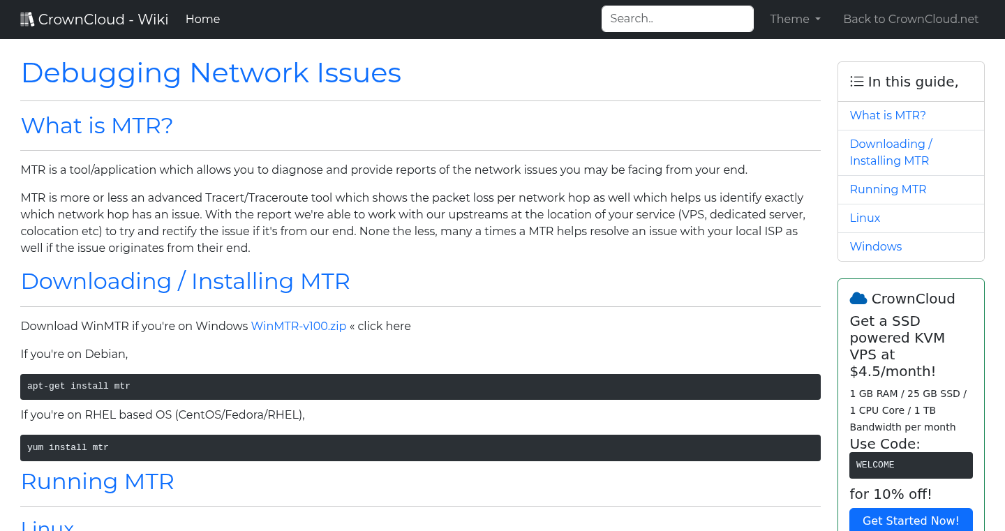 CrownCloud Wiki - Debugging Network Issues