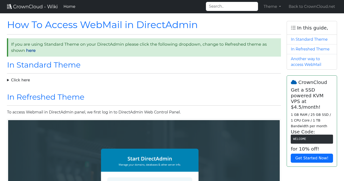 CrownCloud Wiki - How To Access WebMail In DirectAdmin