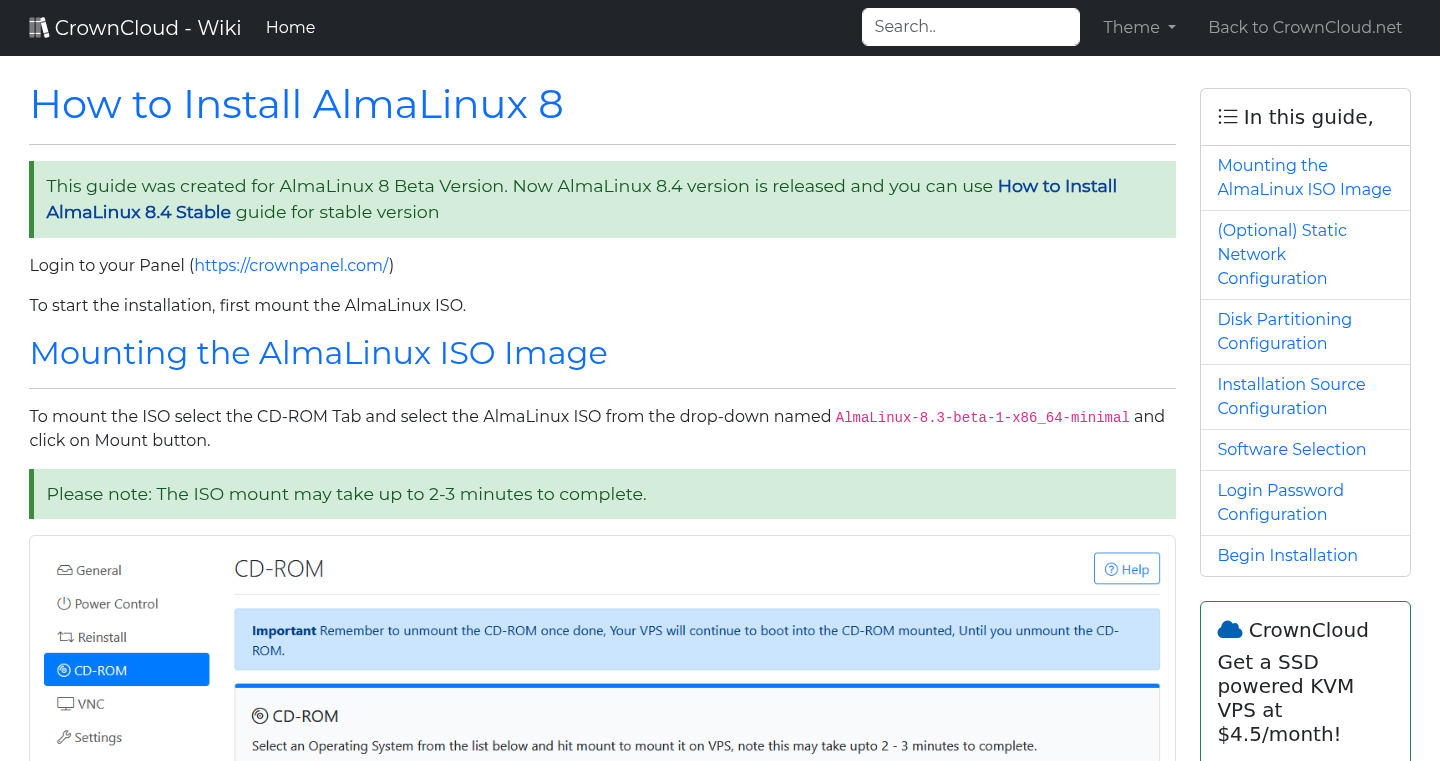 CrownCloud Wiki - How To Install AlmaLinux 8