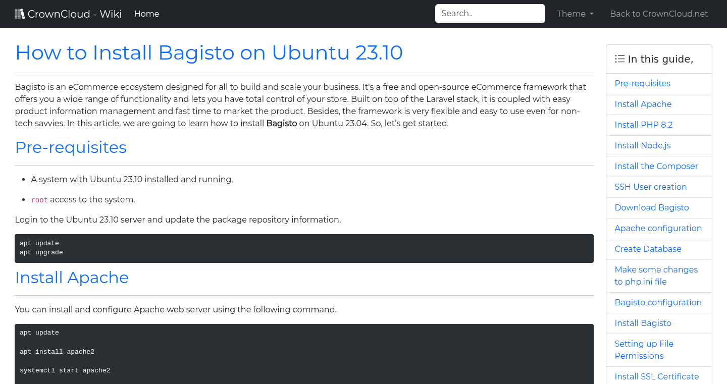Crowncloud Wiki How To Install Bagisto On Ubuntu 23 10