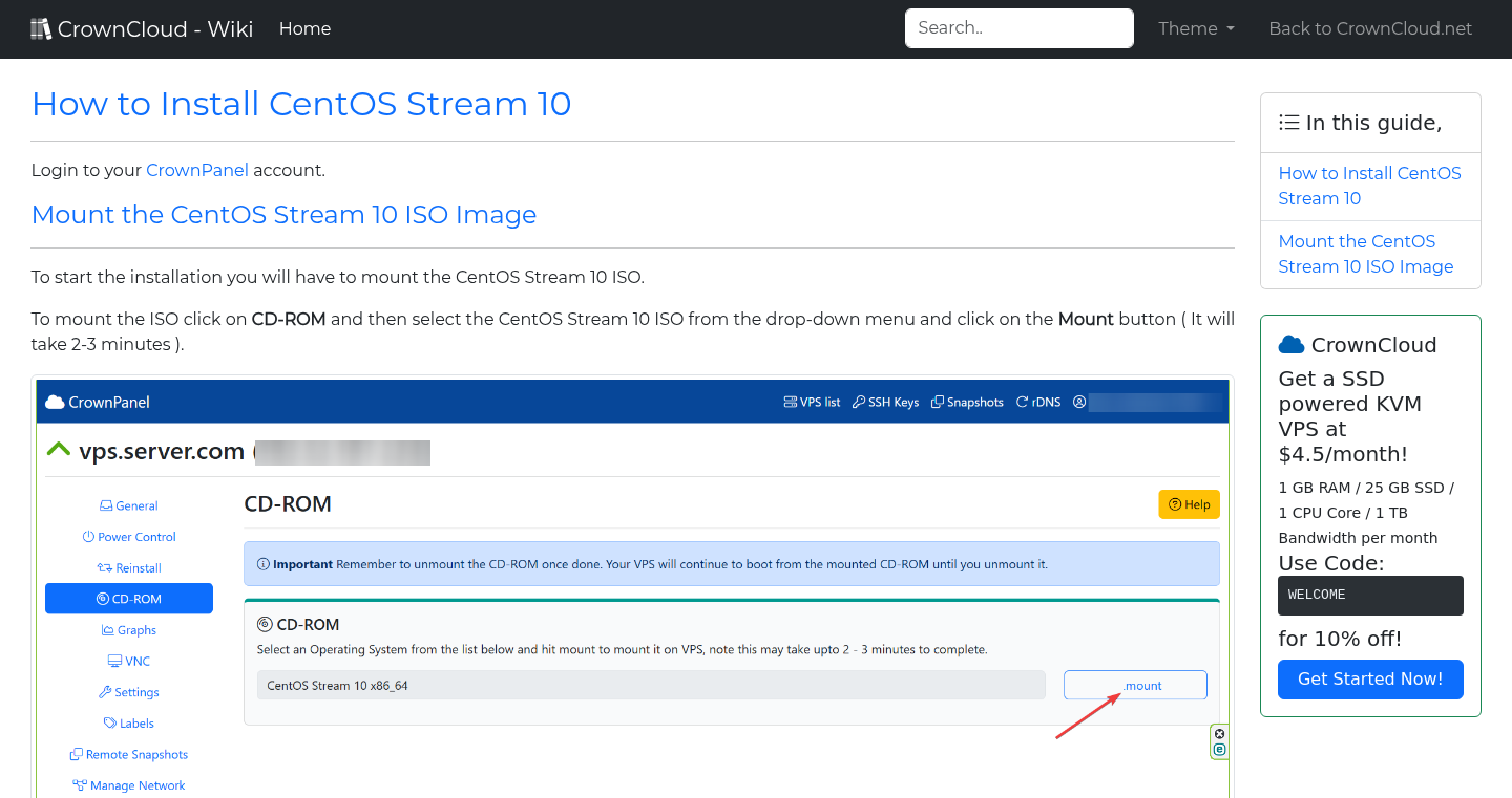 CrownCloud Wiki - How To Install CentOS Stream 10