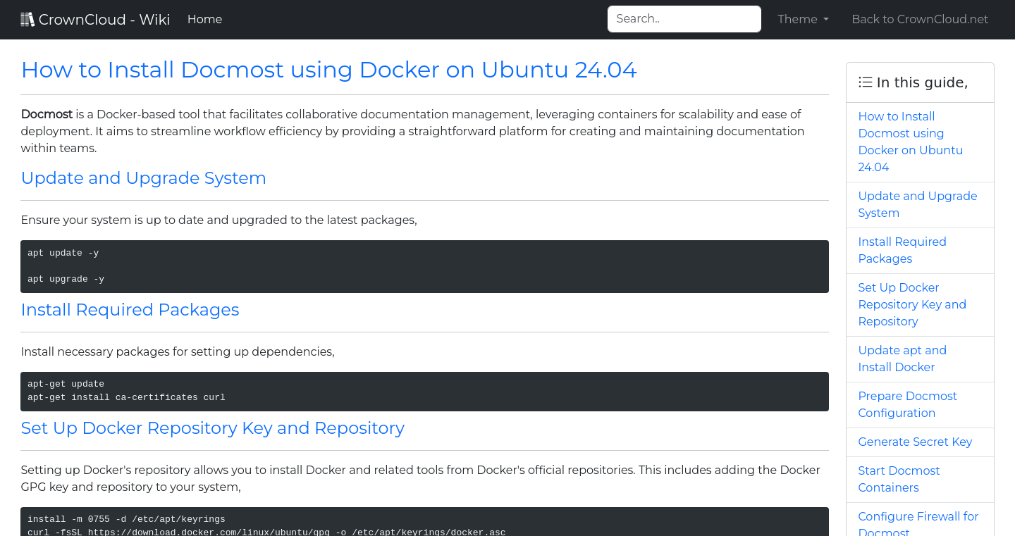 Crowncloud Wiki How To Install Docmost Using Docker On Ubuntu 24 04