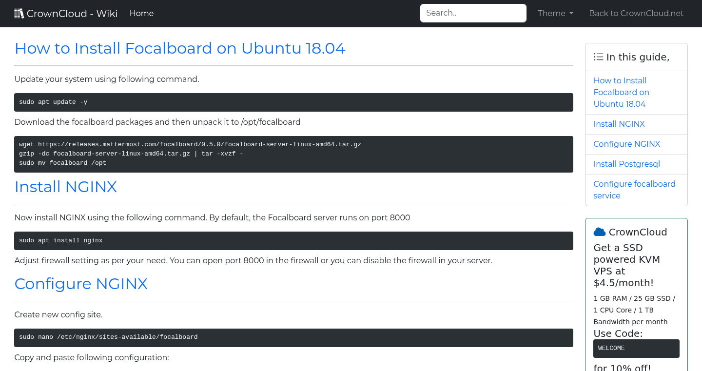 CrownCloud Wiki - How To Install Focalboard On Ubuntu 18 04