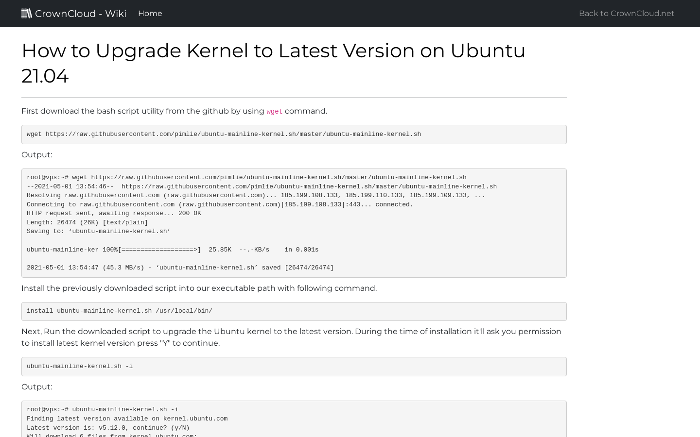 CrownCloud Wiki How To Upgrade Kernel To Latest Version On Ubuntu 21 04 crowncloud-wiki-how-to-upgrade-kernel-to-latest-version-on-ubuntu-21-04