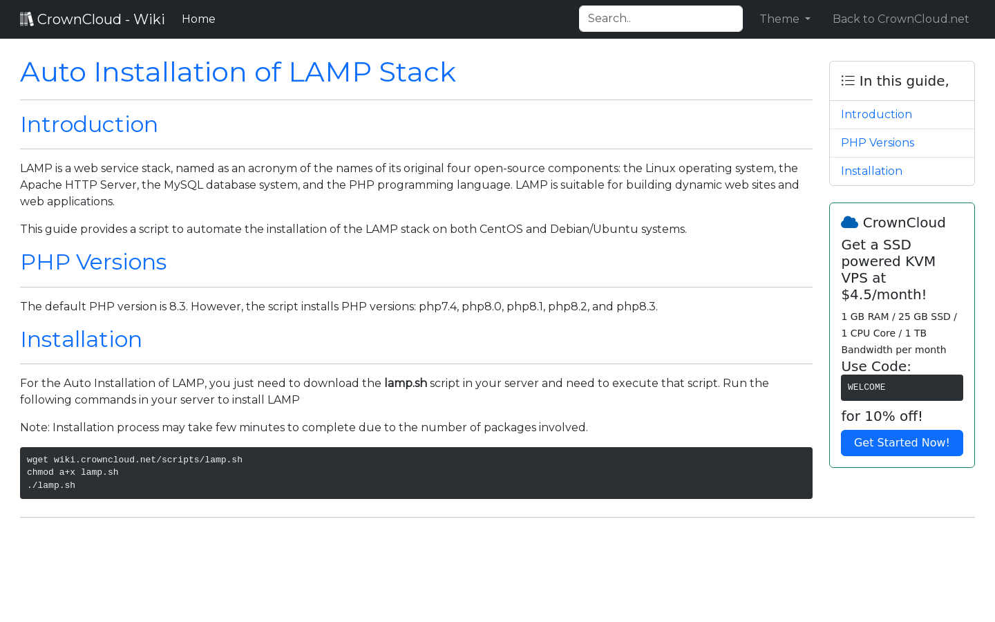 CrownCloud Wiki - LAMP AutoInstallation CrownCloud Wiki - LAMP AutoInstallation