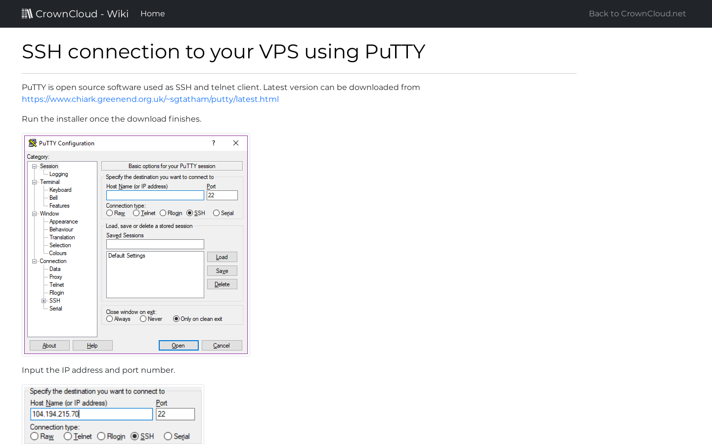 CrownCloud Wiki - SSH To Your VPS CrownCloud Wiki - SSH To Your VPS