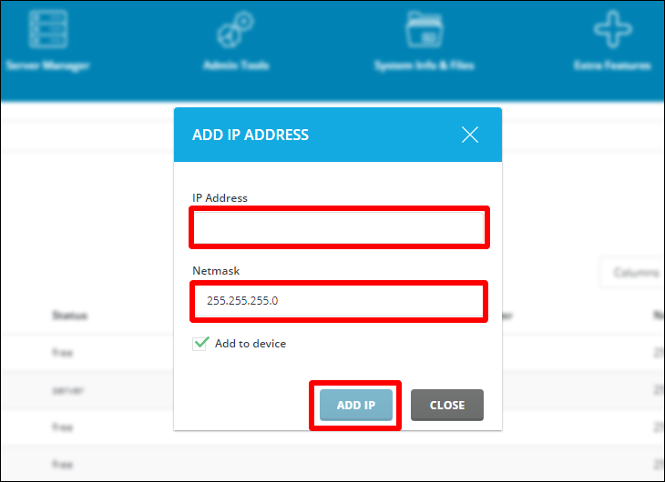 CrownCloud Wiki - How To Add IP In Directadmin
